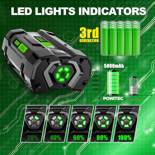 POWITEC 【3rd Generation】 56V 5.0Ah Replacement Battery for EGO 56V Battery BA2800 BA4200 Lithium Ion Battery Compatible with EGO Power+ Cordless Tool Battery Pack