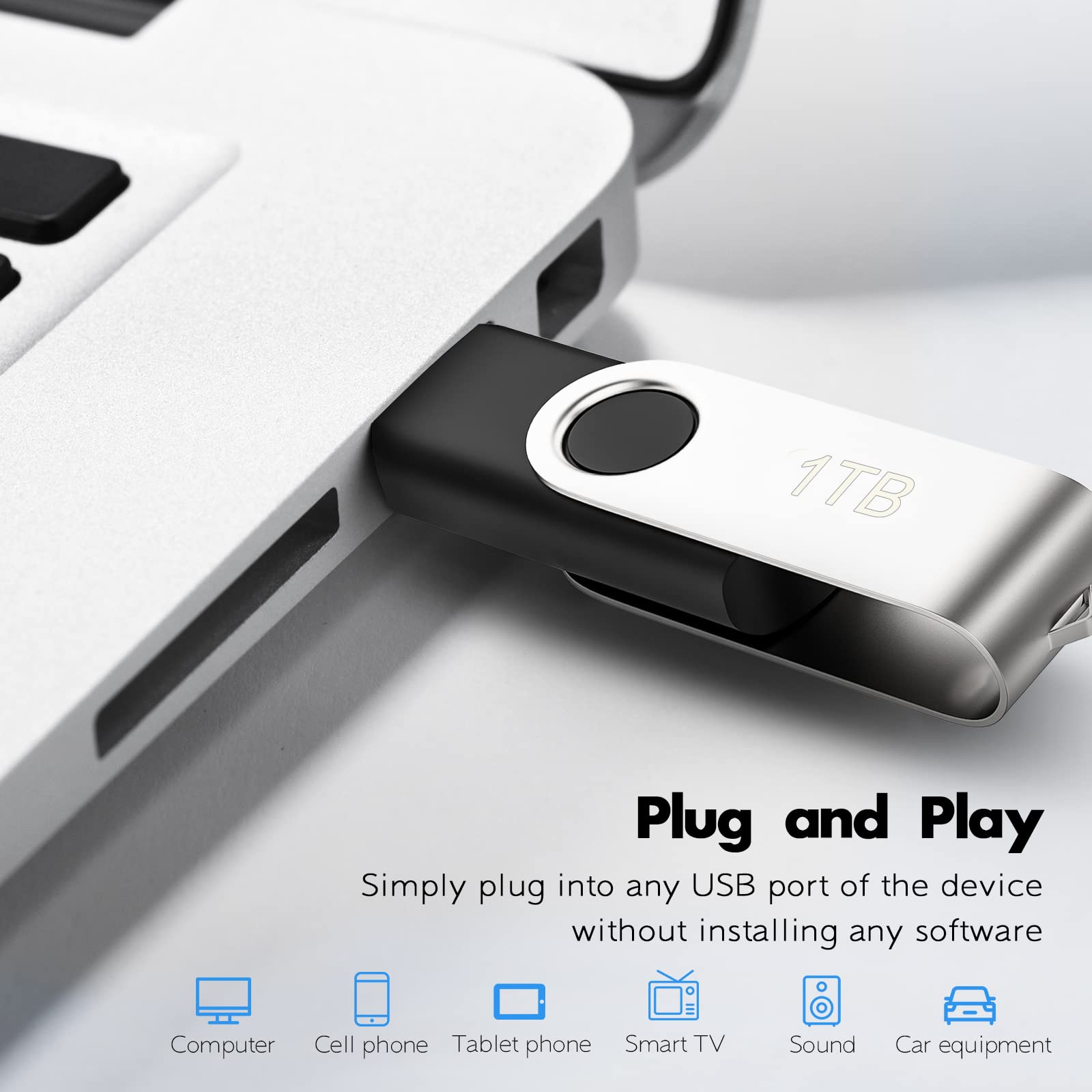USB Flash Drive 1tb Portable Thumb Drives USB Memory Stick Large Storage 1000G USB Drive External High-Speed Jump Drive, Swivel Bulk Zip Drive for PC/Laptop/Computer