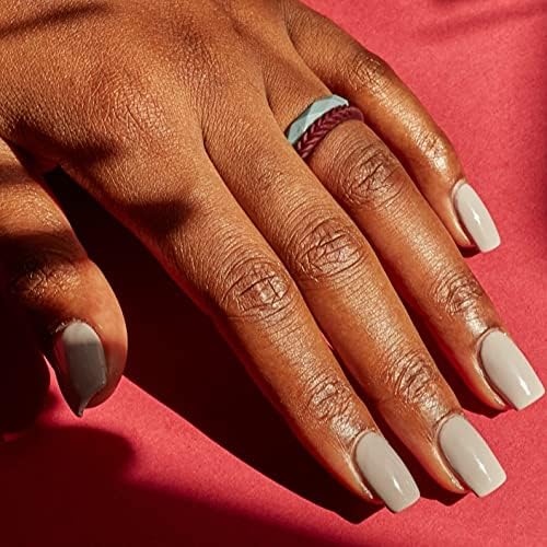 QALO Women's Rubber Silicone Ring, Stackable Braid Rubber Wedding Band, Breathable, Durable Engagement Silicone Ring, 3.3mm Wide 2.5mm Thick, Iridescent Blue, Size 5