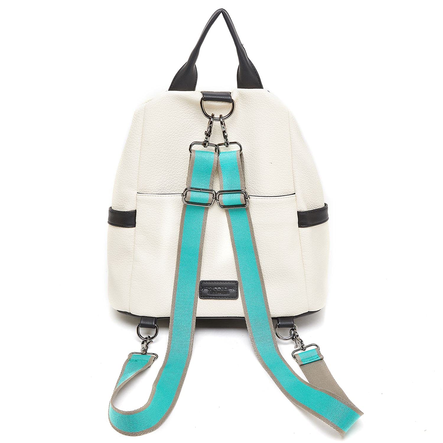 Like Dreams Unisex Wander Sideways Zip Hobo Backpack Convertible Vegan Leather Messenger Bag (Ivory)