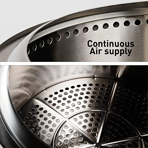 Solo Stove Ranger Cast Iron Griddle Cooking Bundle, incl. Stainless Steel Fire Pit + Stand, Cast Iron Griddle & Stainless Steel Hub for 6.5β Elevation, Height: 22 in, Diameter: 14.25 in, 31.1 lbs