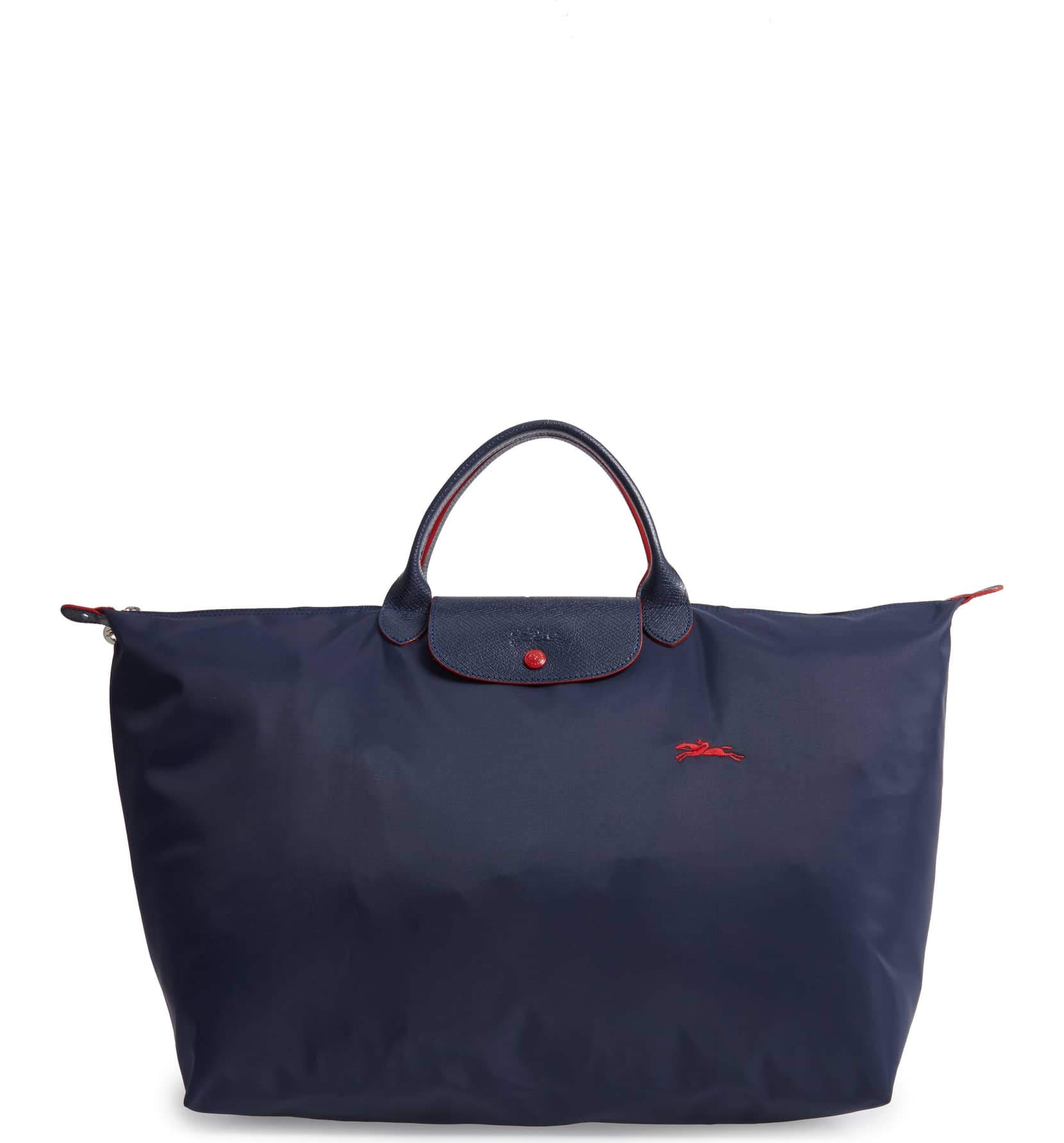 Longchamp 'Large Le Pliage Nylon Club Tote Top Handle Bag, navy