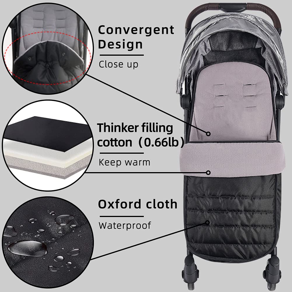 XIFAMNIY Toddler Multi-Use Water Proof Oudtoor Universal Stroller Bunting Bag, Winter Baby Warm Stroller Bunting Bag, Suit for 6-24M(Black Velvet)