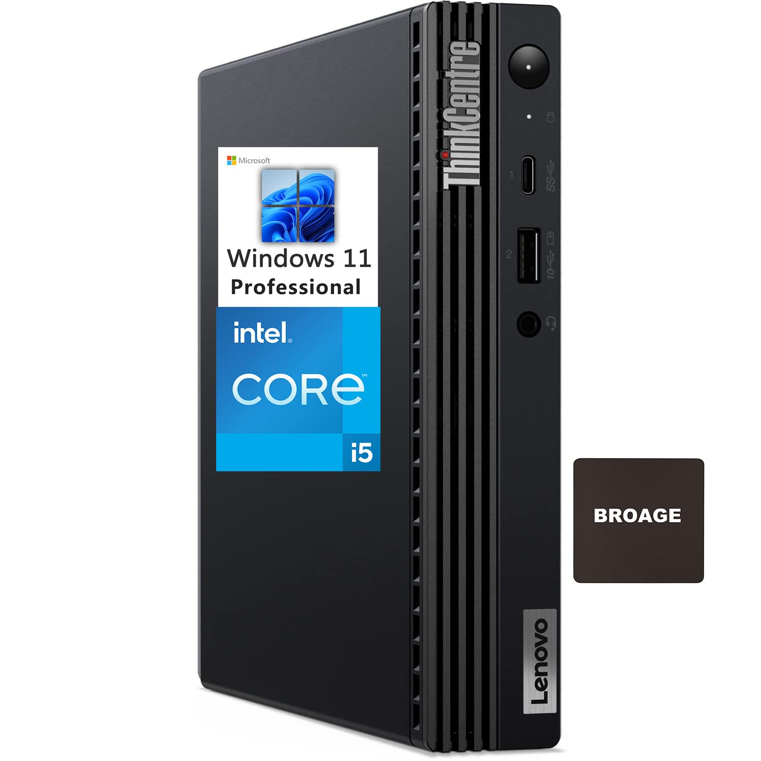 Lenovo ThinkCentre M740q Tiny 1L Business Desktop Computer, Intel Hexa-Core i5-11500T (Beat i7-10700T), 8GB DDR4 RAM, 512GB PCIe SSD, WiFi, Bluetooth 5.1, Windows 11 Pro, BROAG