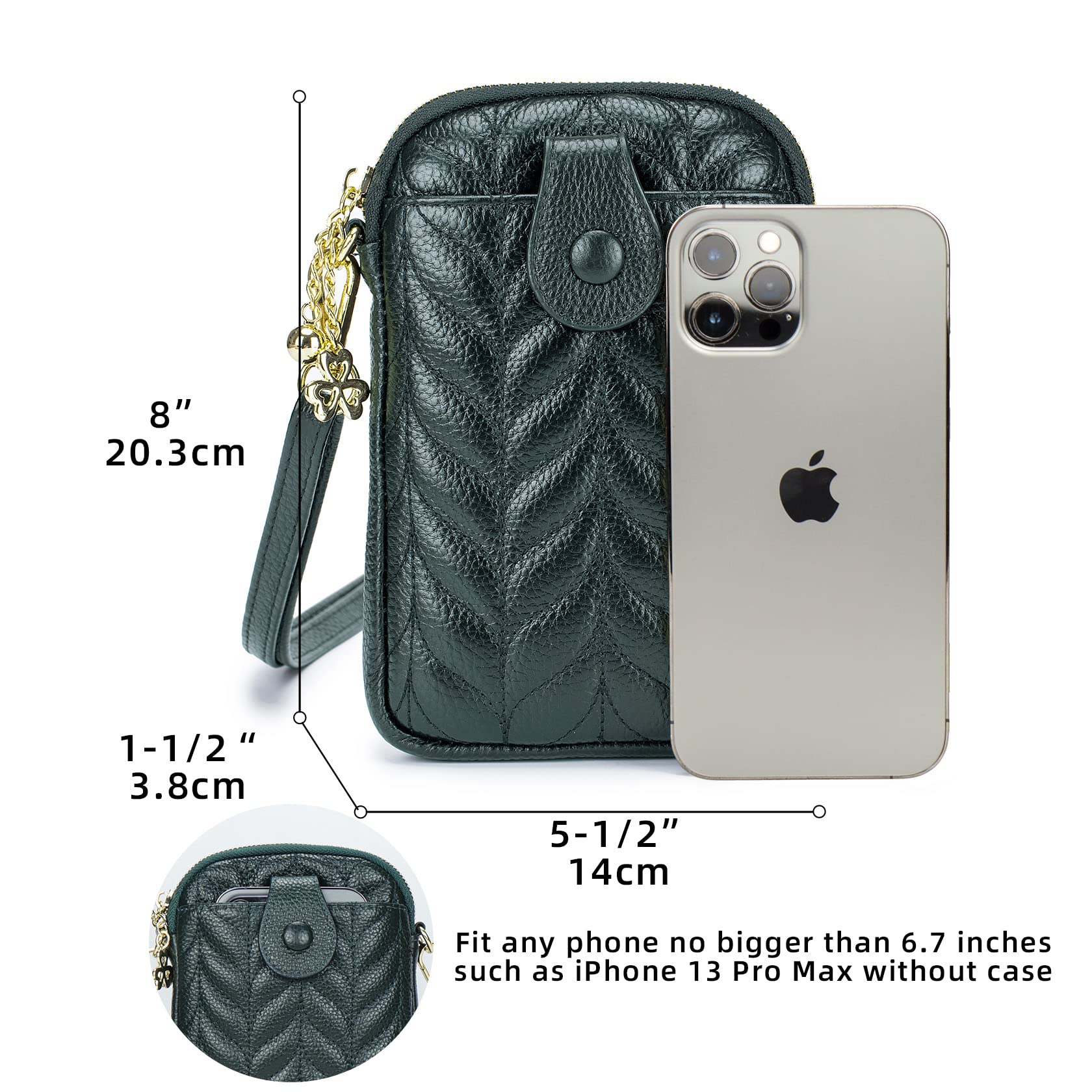 RRvane Quilted Leather Small Crossbody Bag for Women Ladies Minimalist Cell Phone Purse with Adjustable Strap Lightweight Shoulder Bag (Navy)