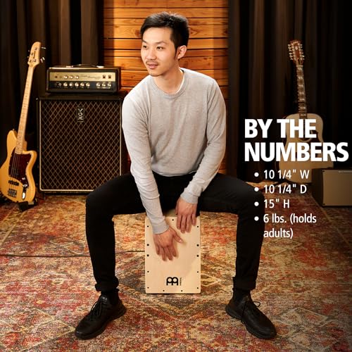 Meinl Percussion Jam Pickup Cajon Box Drum with Internal Snares and Electronics for Amp or PA System, Compact Size β Made in Europe β Play with Your Hands, Baltic Birch, 2-Year Warranty (PJC50B)