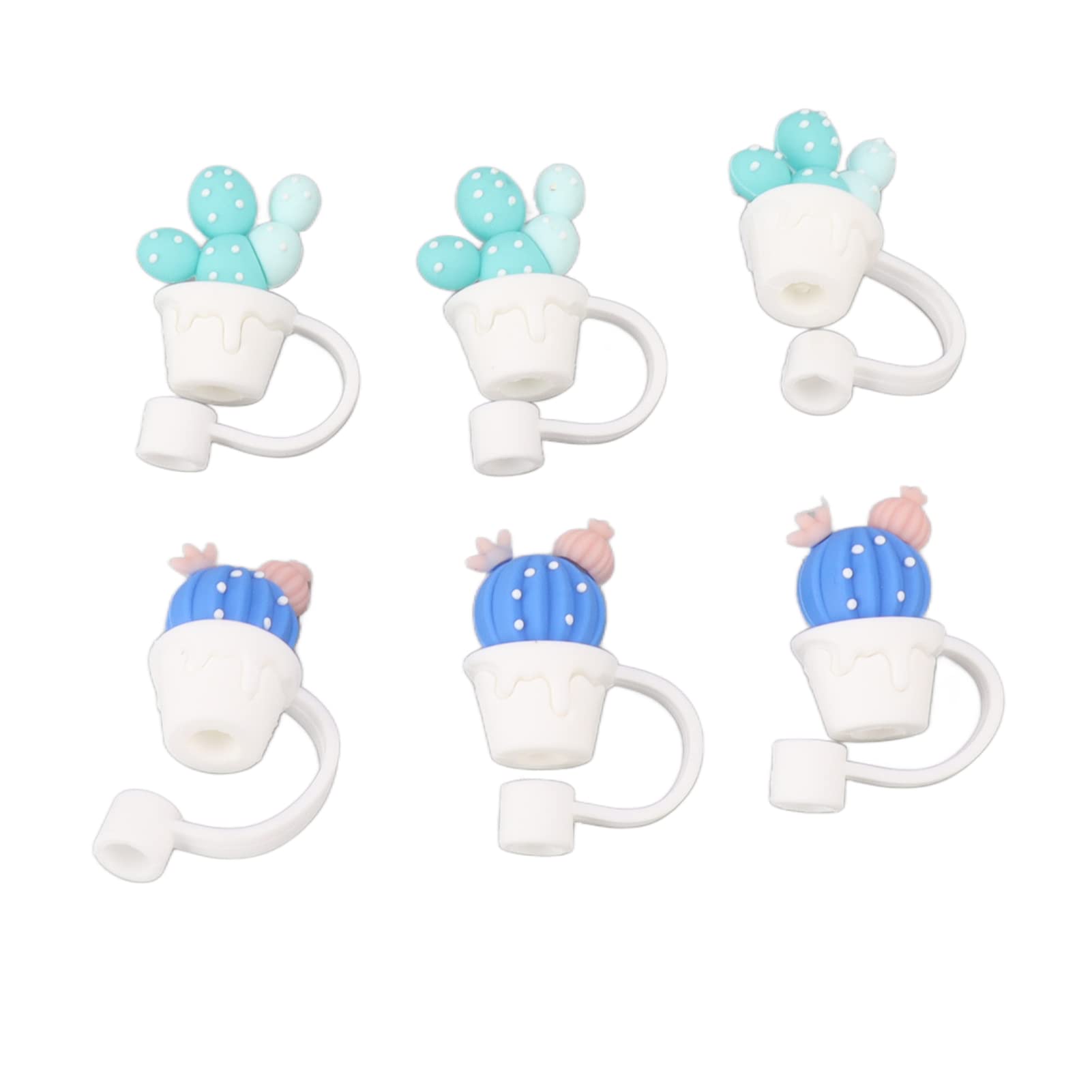 Reusable Silicone Straw Toppers, Gift Cartoon Decorative Straw Cover Odorless for Parties (Type A)