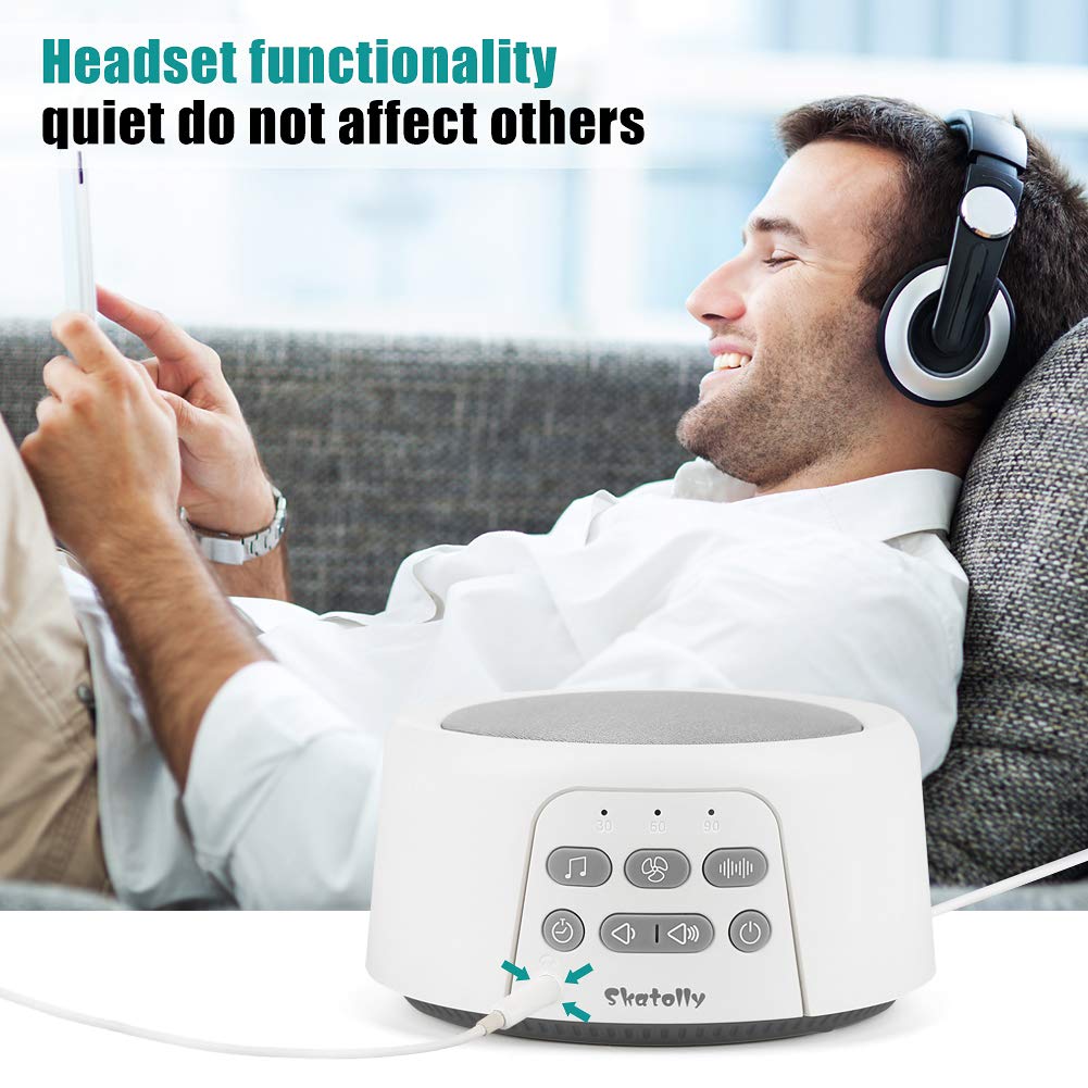Sound Machines White Noise Machine with 24 Natural Soothing Sounds, 4 Sleep Timer Powered by AC or USB for Baby Kids Adults