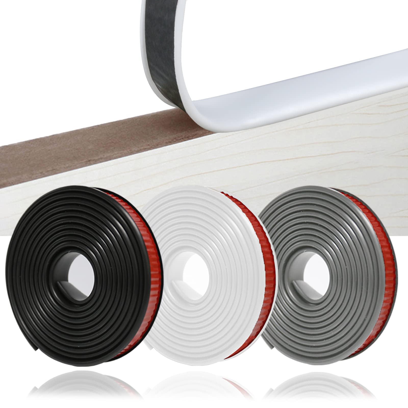 U-Shape Edge Banding,Self Adhesive Veneer Edging,TPE Flexible Edge Protector Countertop Edge Trim for Furniture Cabinet Repair Board Protection(Grey,4/5'')