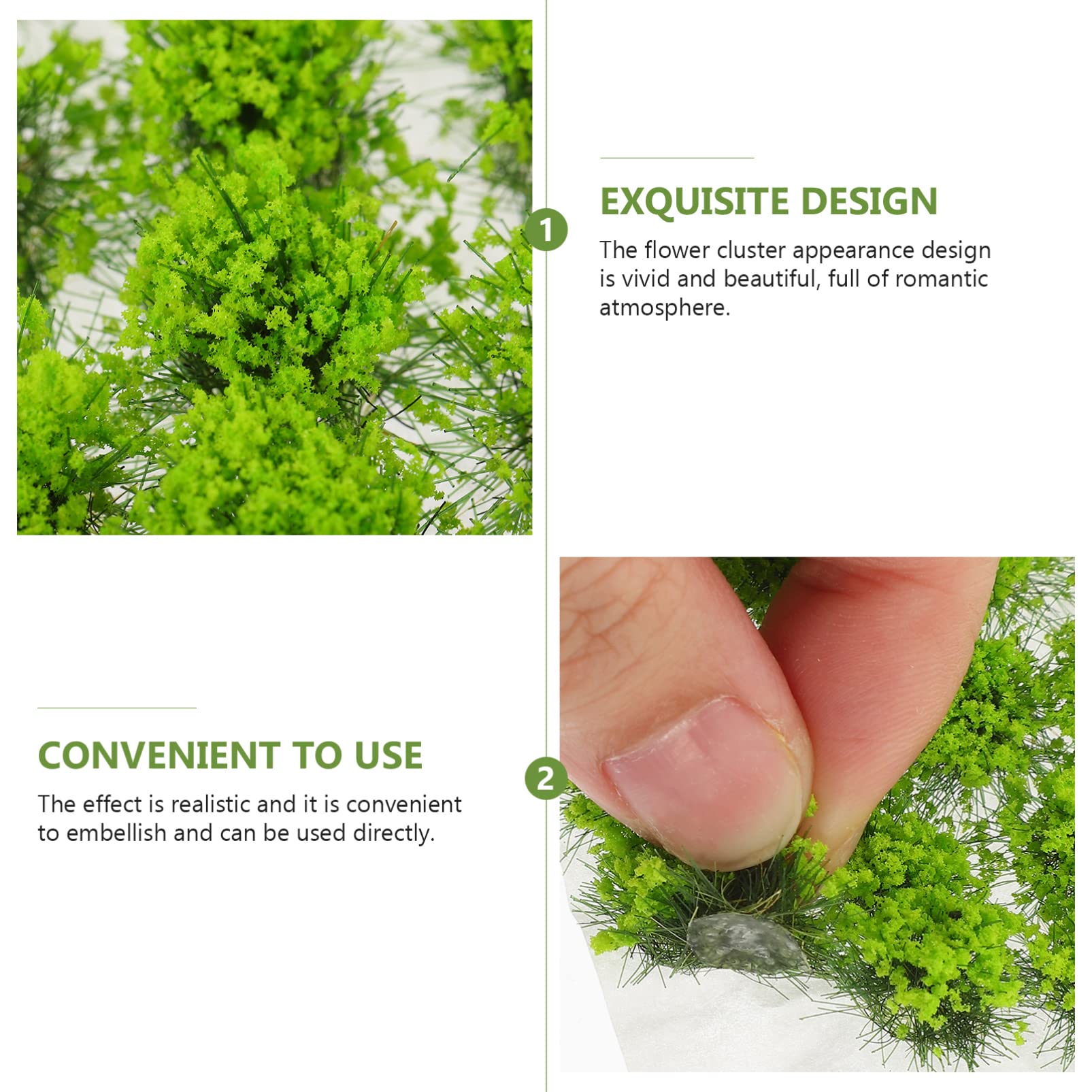 STOBOK 1 Box Flower Cluster Model Mini Doll House Mini Flower Cluster Grass Decoration for Home Self Adhesive Vegetation Groups Mini Trains Grass Terrain Resin Accessories Miniature