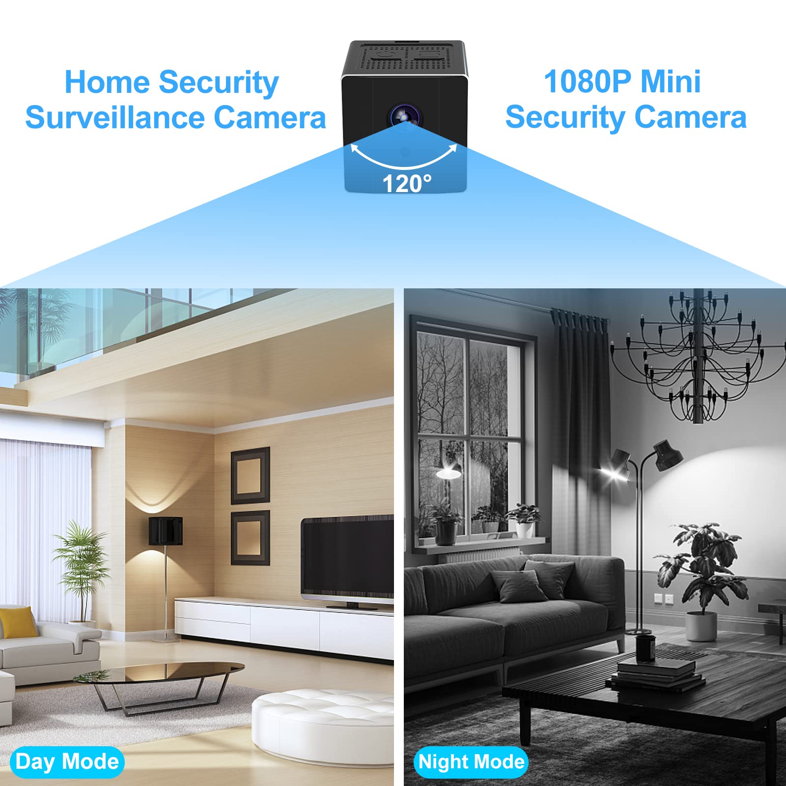 Pomocuty Wireless Camera Mini Hidden Spy Portable Small Nanny Cam with Night Vision and Motion Detection HD 1080P Body Surveillance Cameras for Home Security Indoor/Outdoor
