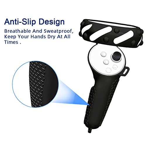 Rummyluck VR Controller Grip Cover Compatible with PICO NEO 3 VR Controller, Silicone Sleeve Anti-Slip Case with Straps & Rocker Caps
