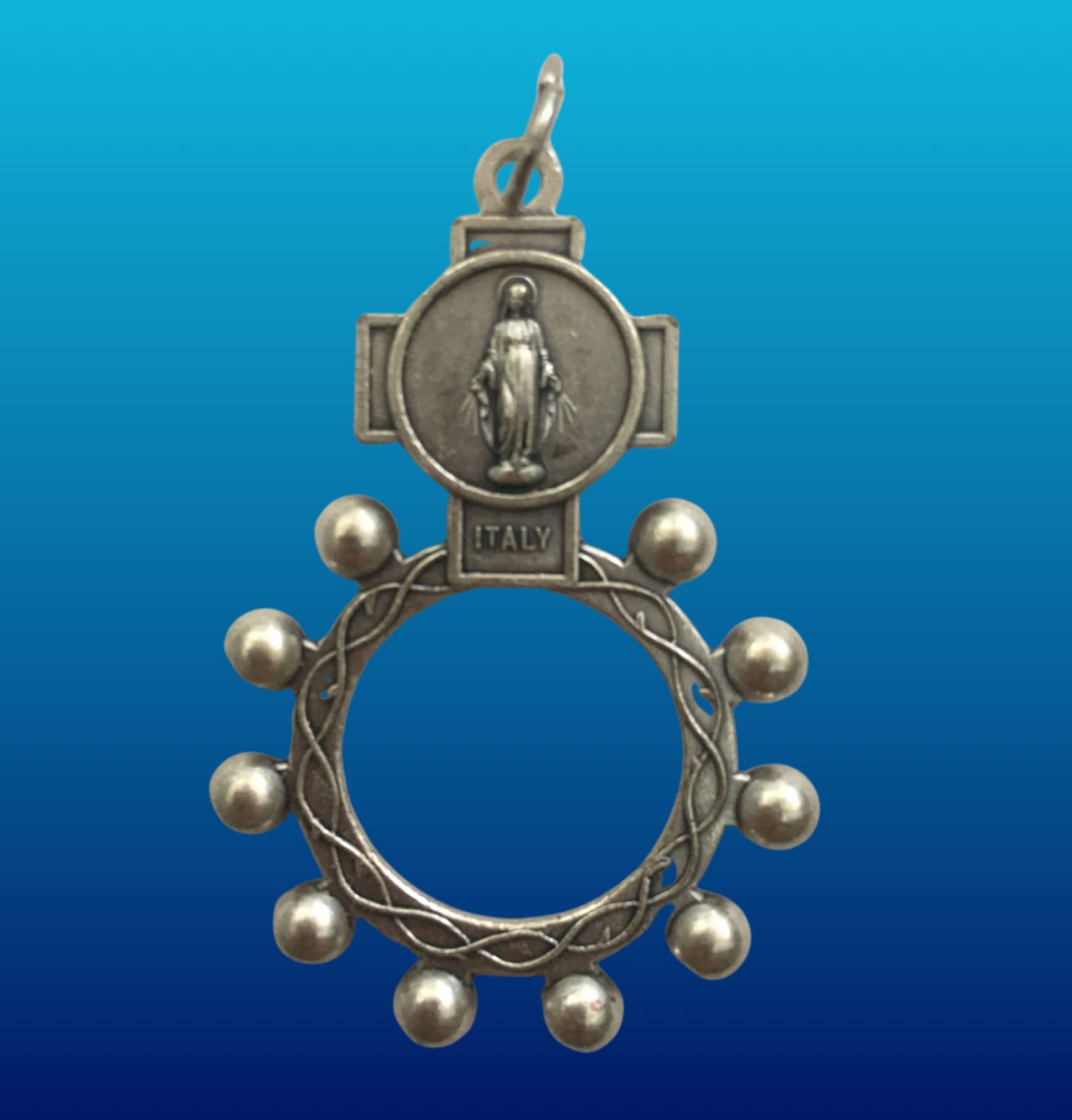Miraculous Mary Rosary Ring, Finger Rosary Ring 100% Made in italy