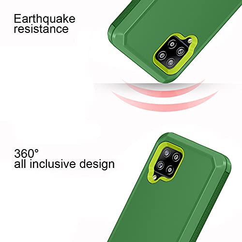 ONOLA Compatible with Galaxy A42 5G Case,Samsung A42 5G Case with Tempered Glass Screen Protector + HD Screen Protector (2 Pack),Samsung Galaxy A42 5G Case 3 in 1 Durable(GreenYellow,A42 5G)