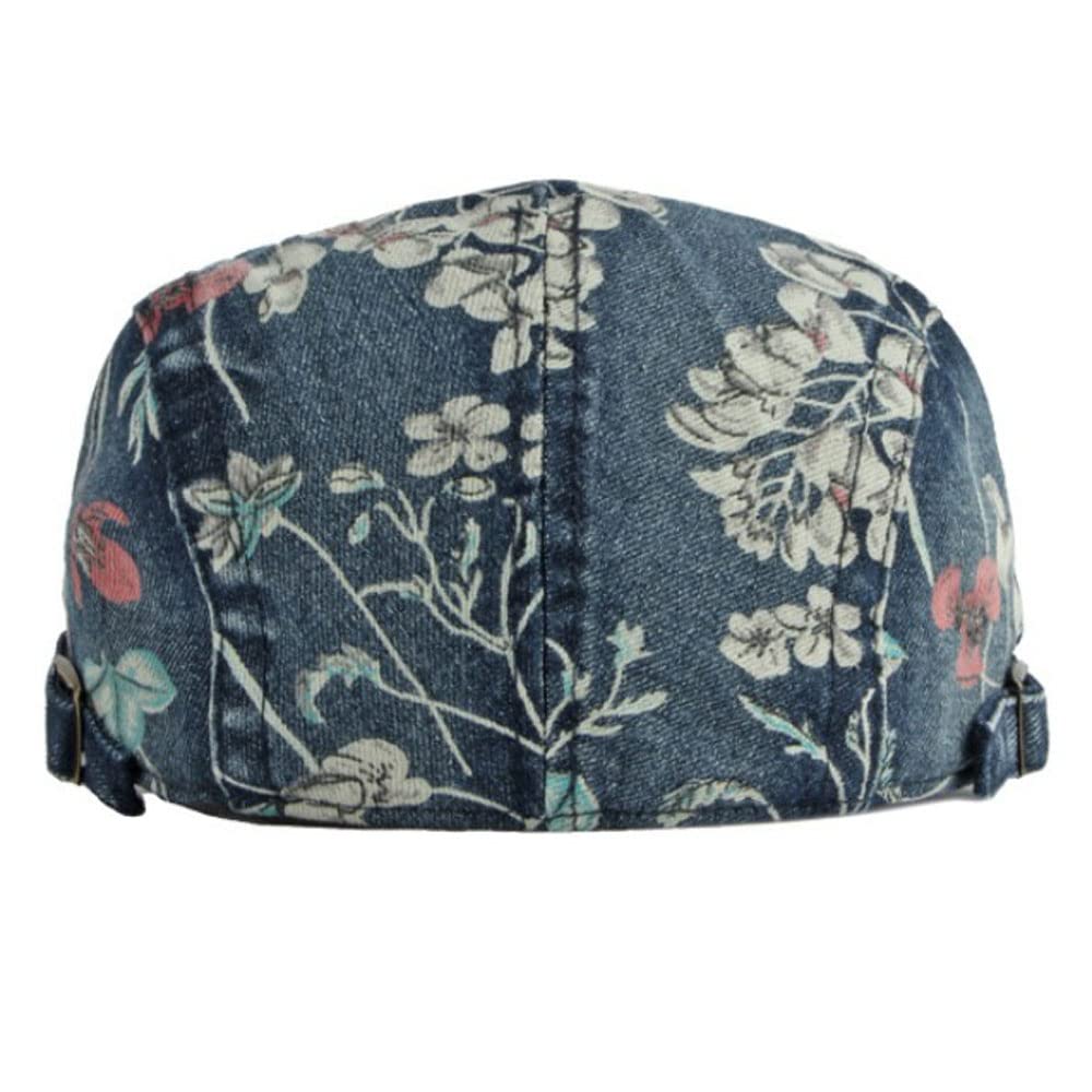 Qianuer Denim Newsboy Hats for Men Women Adjustable Ivy Flat Cap Gatsby Cabbie Driving Hat