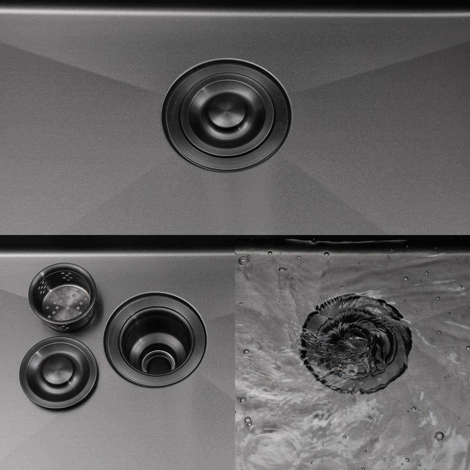 SHACO 33 Inch Black Double Farmhouse Sink, 33x21 Gunmetal Black Divided 50/50 Farmhouse Kitchen Sink, 304 Stainless Steel 9 Inch Deep Double Basin Apron Front Farm Sink for Kitchen
