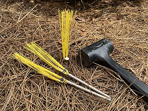 Trail Chasers Ground Markers Yellow 6 Inch Marking Whiskers with Lightweight Non-Rust Aluminum Stakes (Pkg of 25)