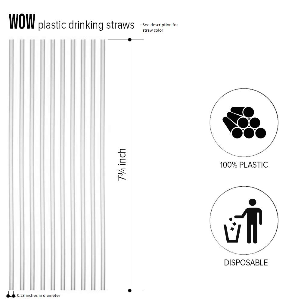 S & L Straw Company - Bulk Pack of Colored Plastic Drinking Straws - Disposable Kid Friendly, Colorful Party Fun Straws (Neon Mixed, 250)…