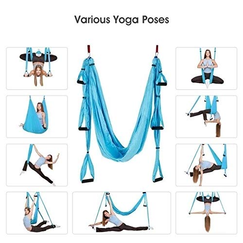 Maxwelly Aerial Yoga Flying Yoga Swing Yoga Hammock Sling Inversion Tool for Gym Home Fitness with Accessories, Red
