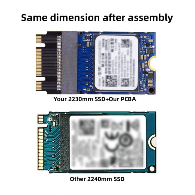 xiwai NVME M-Key NGFF B+M 22x30mm to 22x42mm Male to Female Extension Adapter Compatible with Legion Go ThinkPad 2230 2242 SSD
