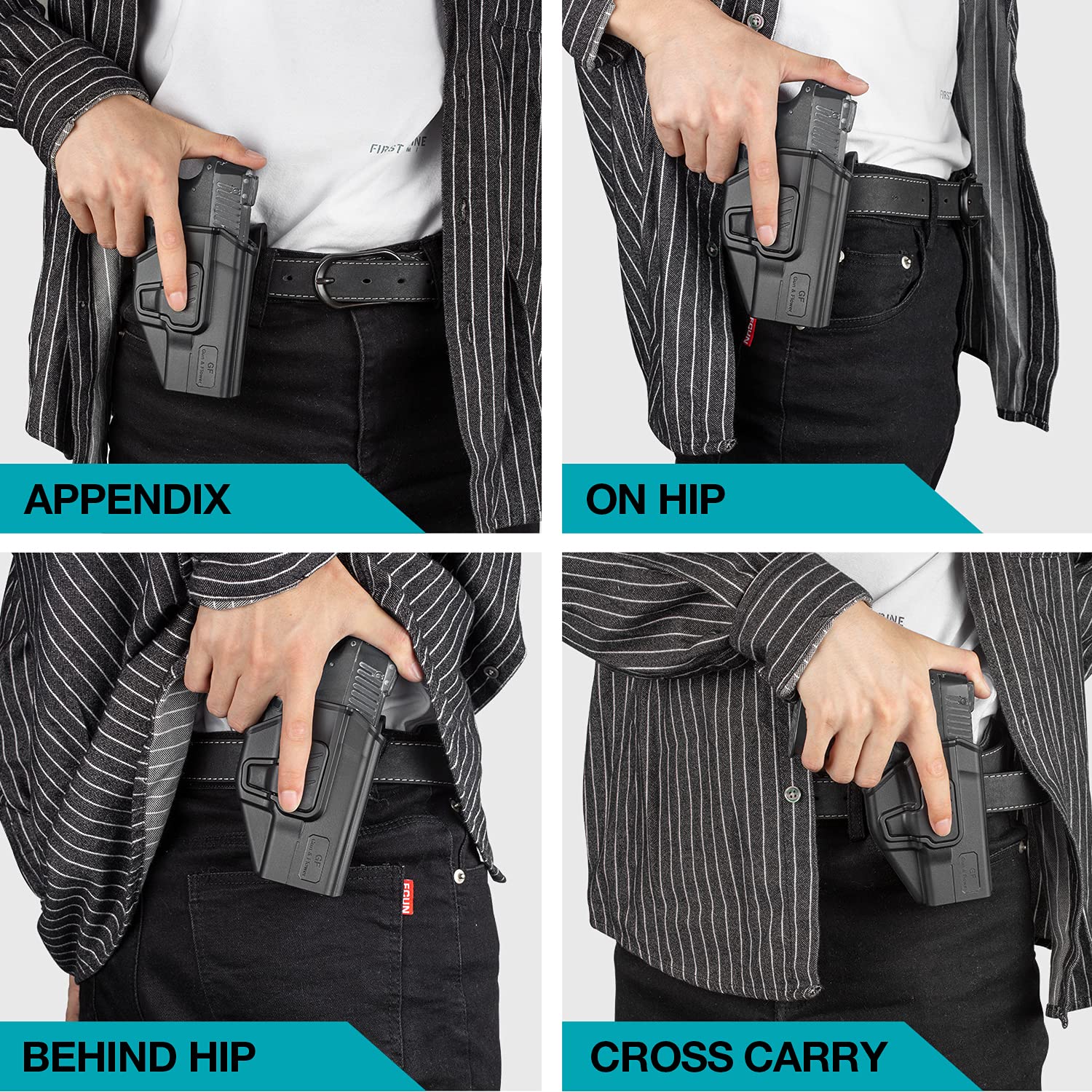 M&P 9MM Holster, OWB Paddle Holster Fit Smith & Wesson M&P 9MM/.40 M2.0 Full Size 4.25'' and M2.0 Compact 4'' 3.6''. Outside Waistband Carry Holster, 360 Adjustable/Index Finger Release- Right Hand
