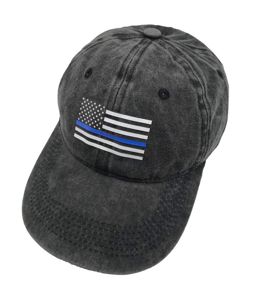 OASCUVER Men's USA Fish American Flag Hat Cotton Adjustable Baseball Cap Dad Hat (Fish Flag Black, one Size)