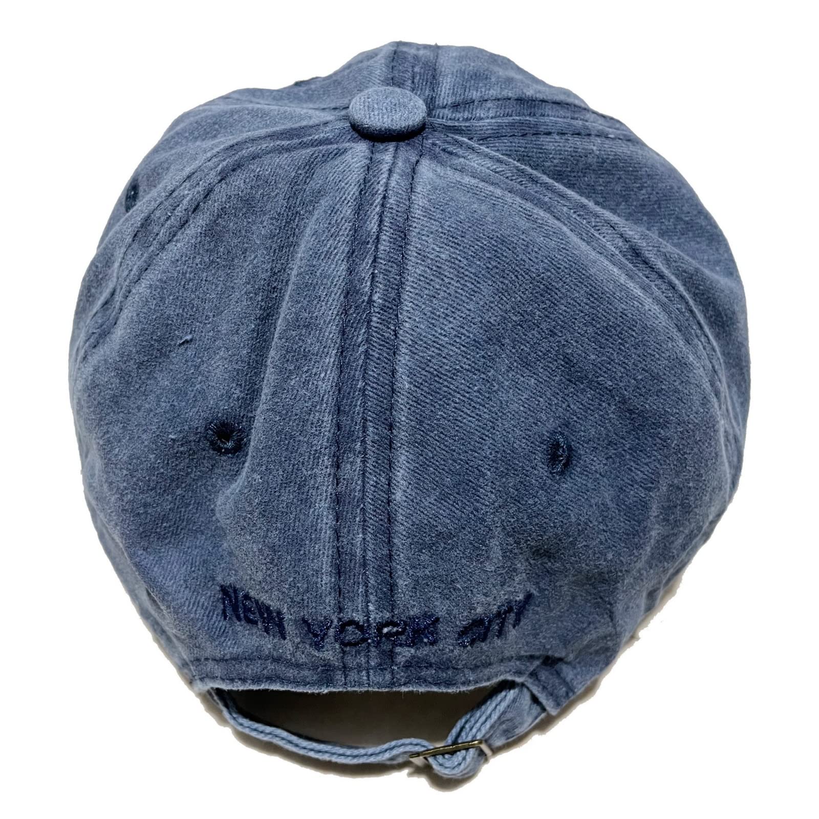 New York Cotton Baseball Cap, Classic Vintage Washed Dad Hat Adjustable Snapback Summer Hats for Men Women Teens Kids Navy Blue