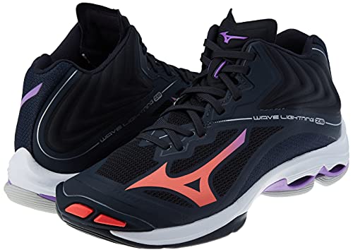 Mizuno Women's Wave Lightning Z6 Mid Volleyball Shoe, Indiai Fierycoral2265c, 12.5