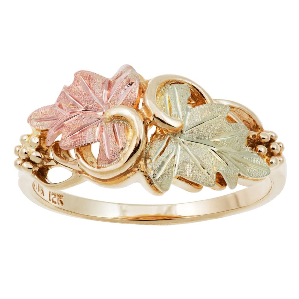 Landstroms Ladies 10k Black Hills Gold Ring with 12K Leaves - G L02800, Size 7