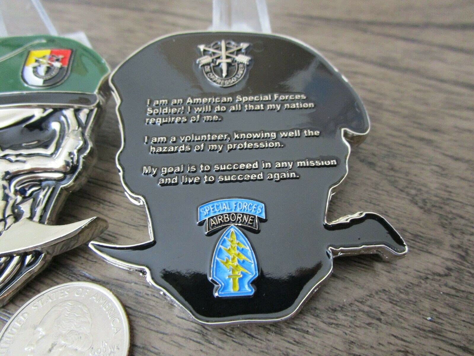 United States Army Special Forces Group Green Berets Creed 3rd SFG (A) Reapers Skull Challenge Coin