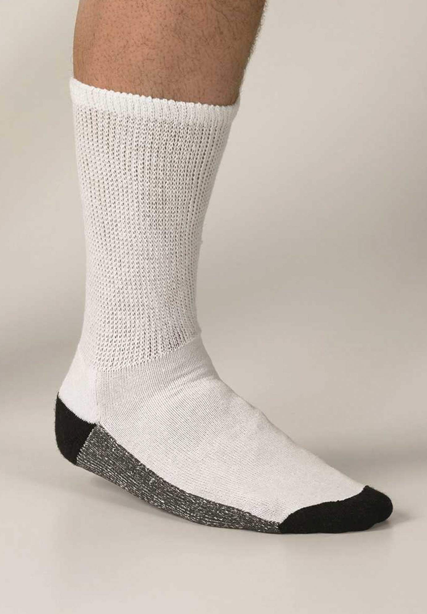 KingSize Men's Big & Tall Full Length Cushioned Crew Socks 3-Pack - 2XL, White