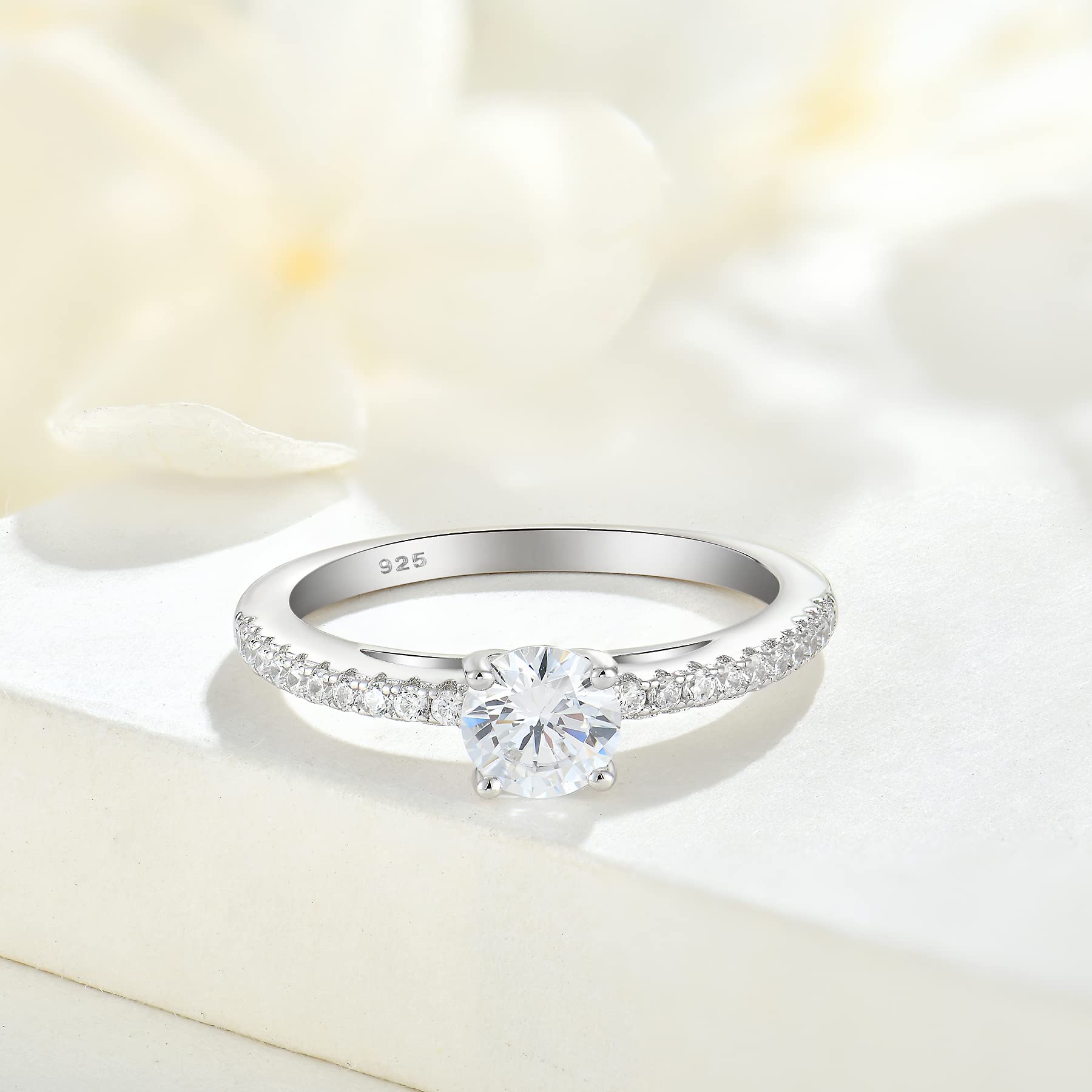 STARCHENIE 925 Sterling Silver Wedding Ring for Women Engagement Promise Ring for her Size 8