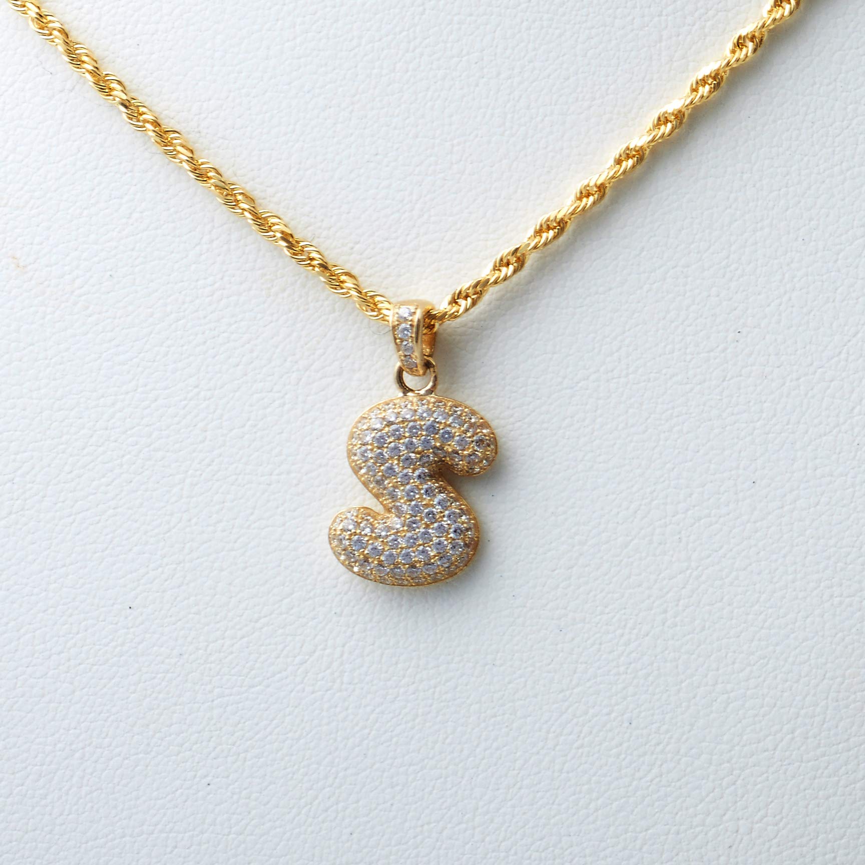LoveBling 10k Yellow Gold Alphabet Initial Bubble Letter Charm Pendant (J; 0.87" x 0.46")