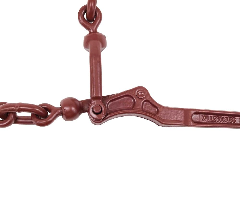 Mytee Products 3/8" Grade 70 Chain and Binder Kit | Includes (8) 3/8" - 1/2" G70 Lever Style Snap Binder & (8) 3/8" x 20' G70 Chain w/Grab Hooks | 5400 lbs Safe Load Limit for Truck & Flatbed Trailer