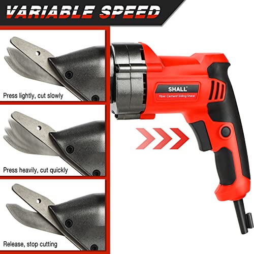 SHALL Electric Fiber Cement Siding Shear, 4.8-Amp Hardie Board Cutter & 5/16β (8 mm) Fiber Cement Siding Shear Blades Replacement Set