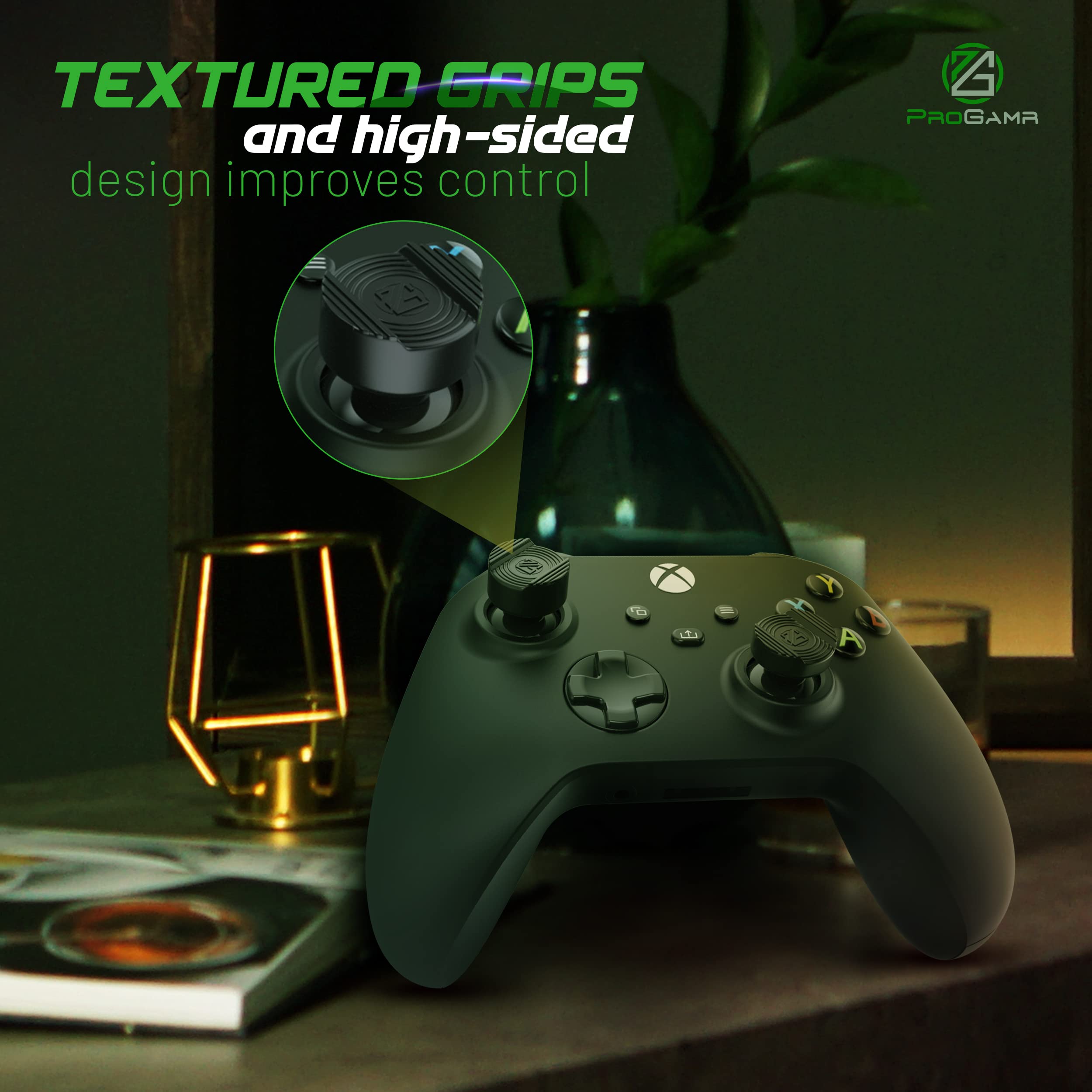 ProGAMR Xbox Controller Thumb Grips - 4 Pcs, Xbox Thumb Grips for Xbox Series X & S & One Controller Analog Sticks, Textured Grip, Pro Performance Thumbsticks for Precision and Improved Aim