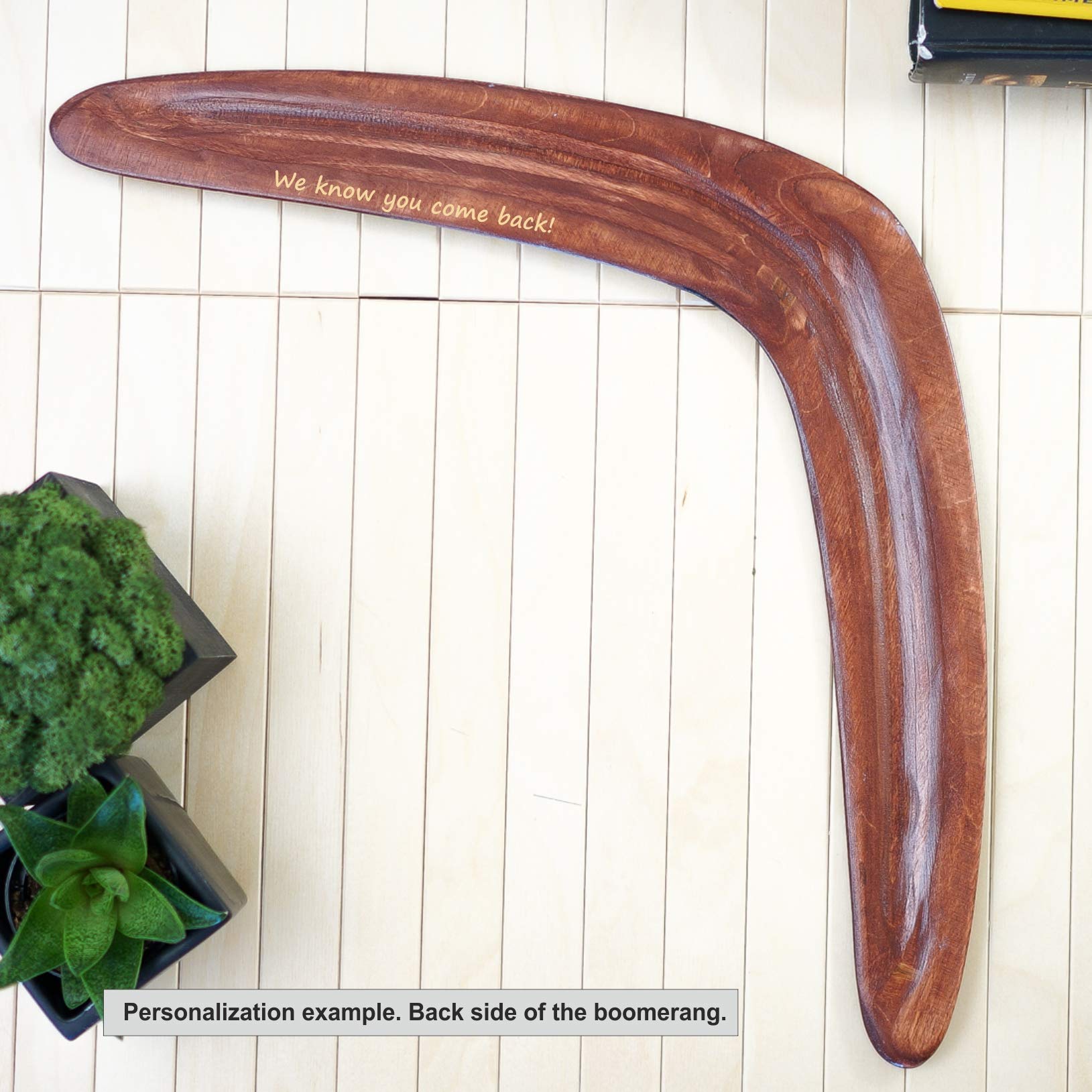 Premium Wooden Boomerang "Dark Brown Cedar" | Custom engraved | Personalized wooden gifts | 100% returns! | Made of wood | Premium gift