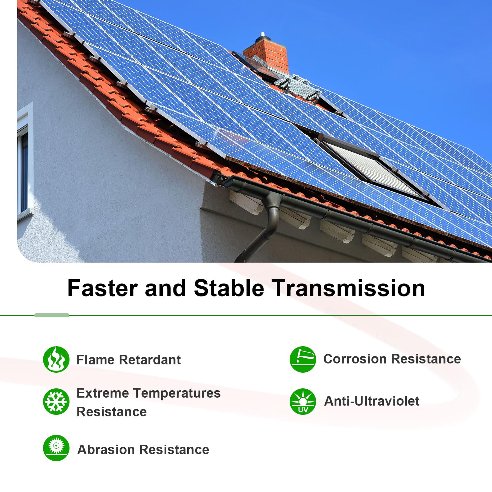 MECCANIXITY Solar Panel Wire 6ft 10 AWG 6mm2 Solar Cable Tinned Copper Wire with Female and Male Connector Black Red for RV Boat Marine Solar Panel