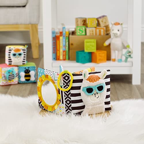 Sassy Baby Larry Llama Black, White, and Multi-Colored Developmental Soft Baby Book