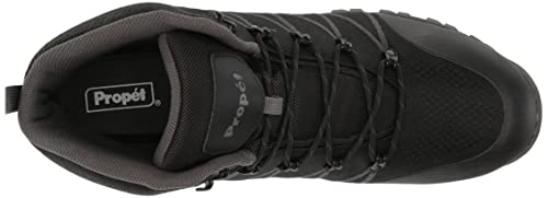 Propét Men's Traverse Waterproof Hiking Boots, Black/Grey, 9 Wide US