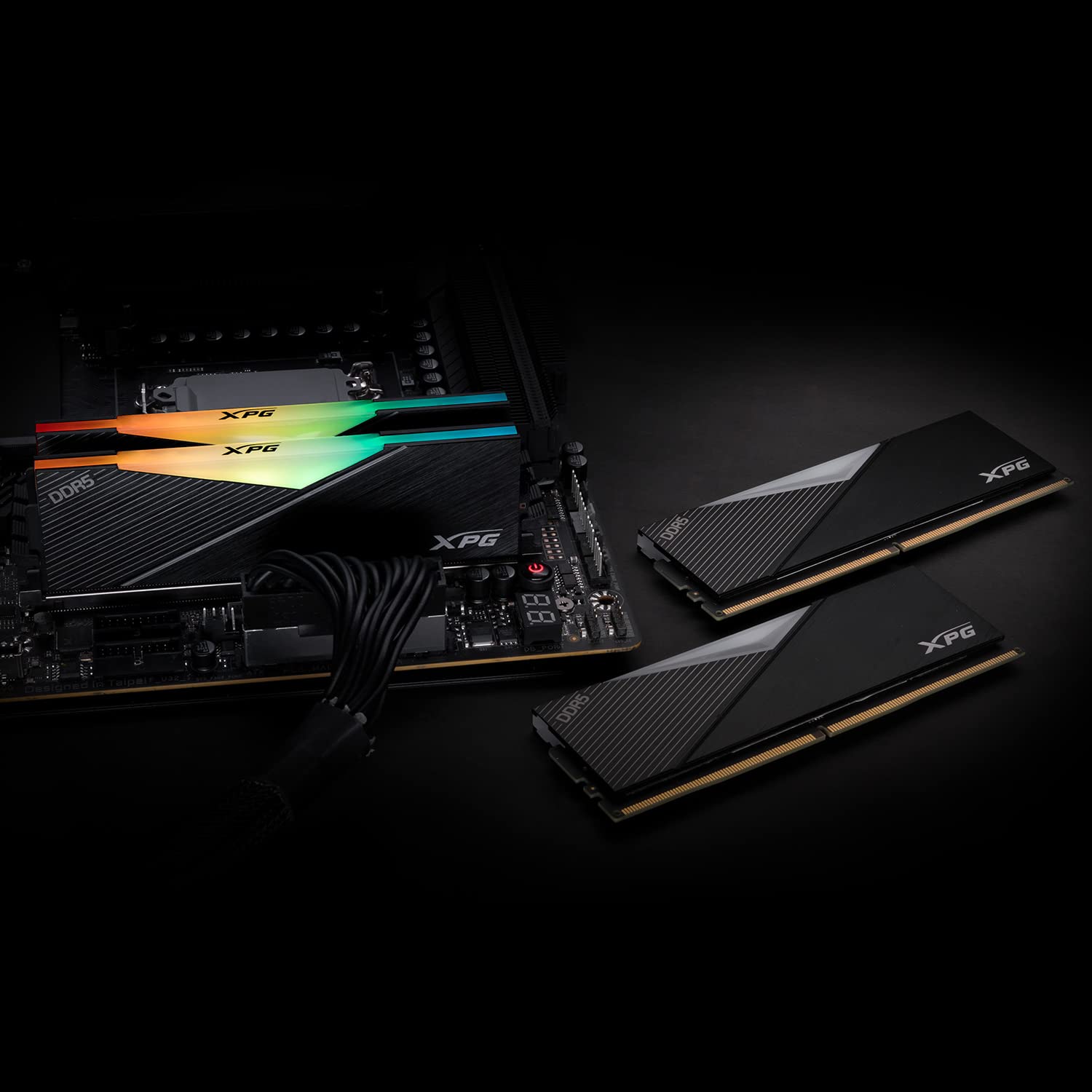 XPG Lancer DDR5 RGB 5600MHz 32GB (2x16GB) CL36-36-36 UDIMM 288-Pins Desktop SDRAM Memory RAM Kit Black Heatsink (AX5U5600C3616G-DCLARBK)