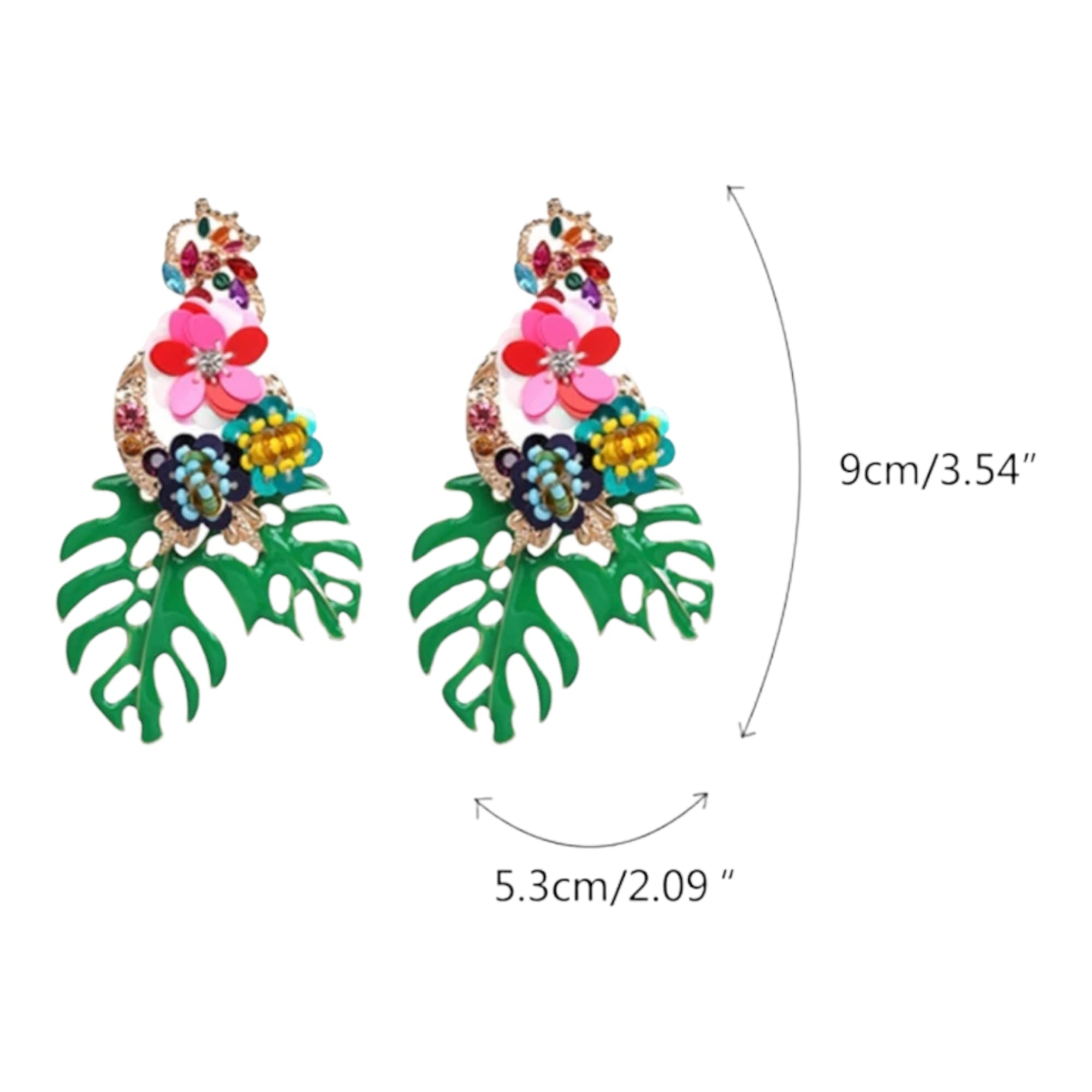 Safari Fun Summer/Fall Leaf Drop Multicolor Vacation Women Girls Glamorous Design Earring (Black)