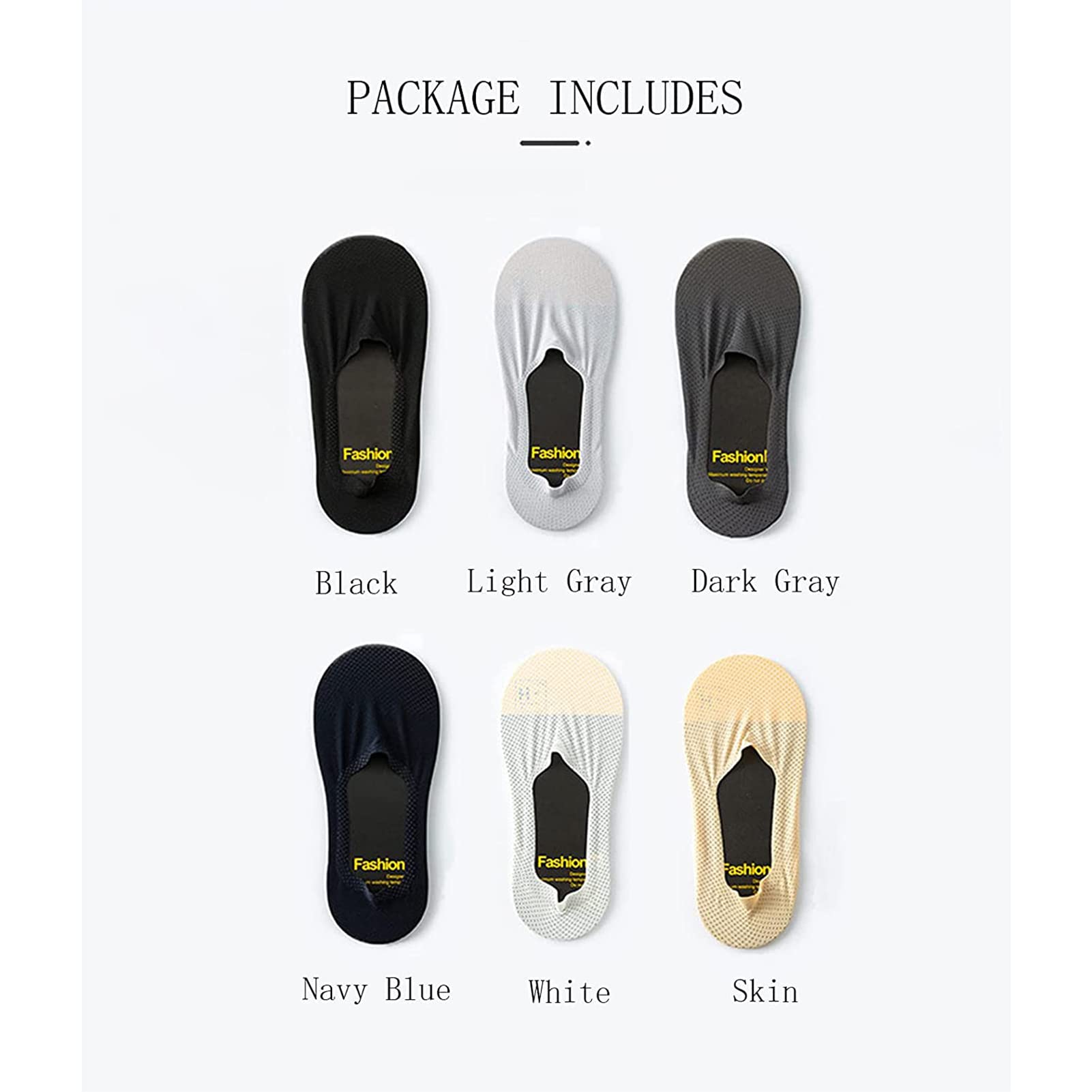 Meeyeet 6 pairs Breathable Ice Silk Socks, Flat Invisible 360 ββΒ° Non-slip Summer Socks with Prevents Odor Cooling Effect (6PCS)