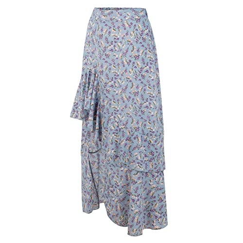 Skirts for Women Midi Length with Slit Denim Maxi Long Skirt Side Swing Dress Waist Floral Low Elastic Print Boho