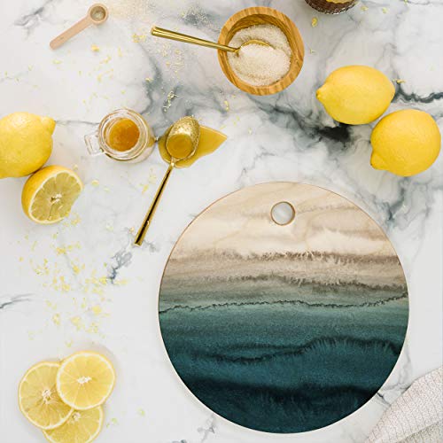 Society6 Monika Strigel Within The Tides - Crashing Waves Teal Cutting Board, 11.5" x11.5" x 1/2" .5lb, Multi