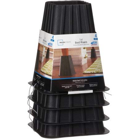 Mainstays Bed Risers 4 Pack - Raises Bed 5.25 Inches