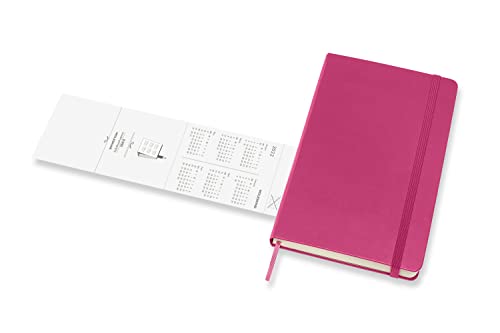 Moleskine Weekly Planner 2022, 12-Month Weekly Diary, Weekly Planner and Notebook, Hard Cover, Large Size 13 x 21 cm, Colour Bougainvillea Pink, 144 Pages