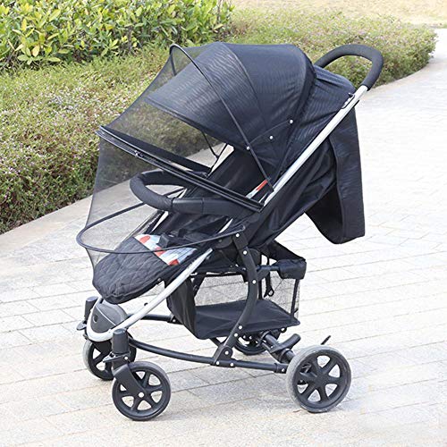 Lorchwise Baby Mosquito Net,Pram Net,for Pushchair,Pram,Buggy,Carrycot and Trave,Car Seats Foldable Two-Way Zippered Mesh Mosquito Net Stroller Accessories