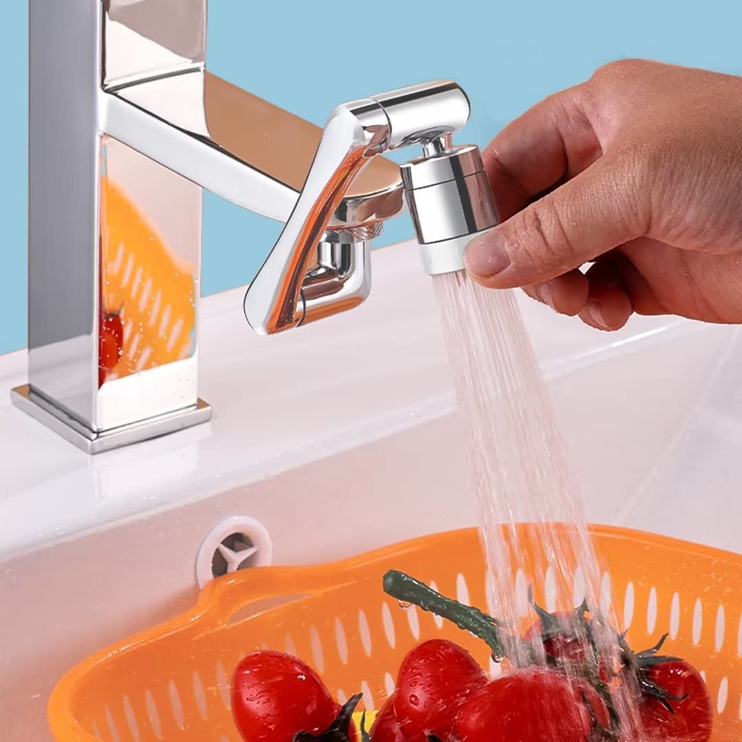 Universal 1440° Rotating Faucet Extender Aerator, 1440 Large-Angle Swivel Splash Filter Faucet Water Nozzle Faucet Adaptor, Sink Face Wash Attachment with 2 Water Outlet Modes