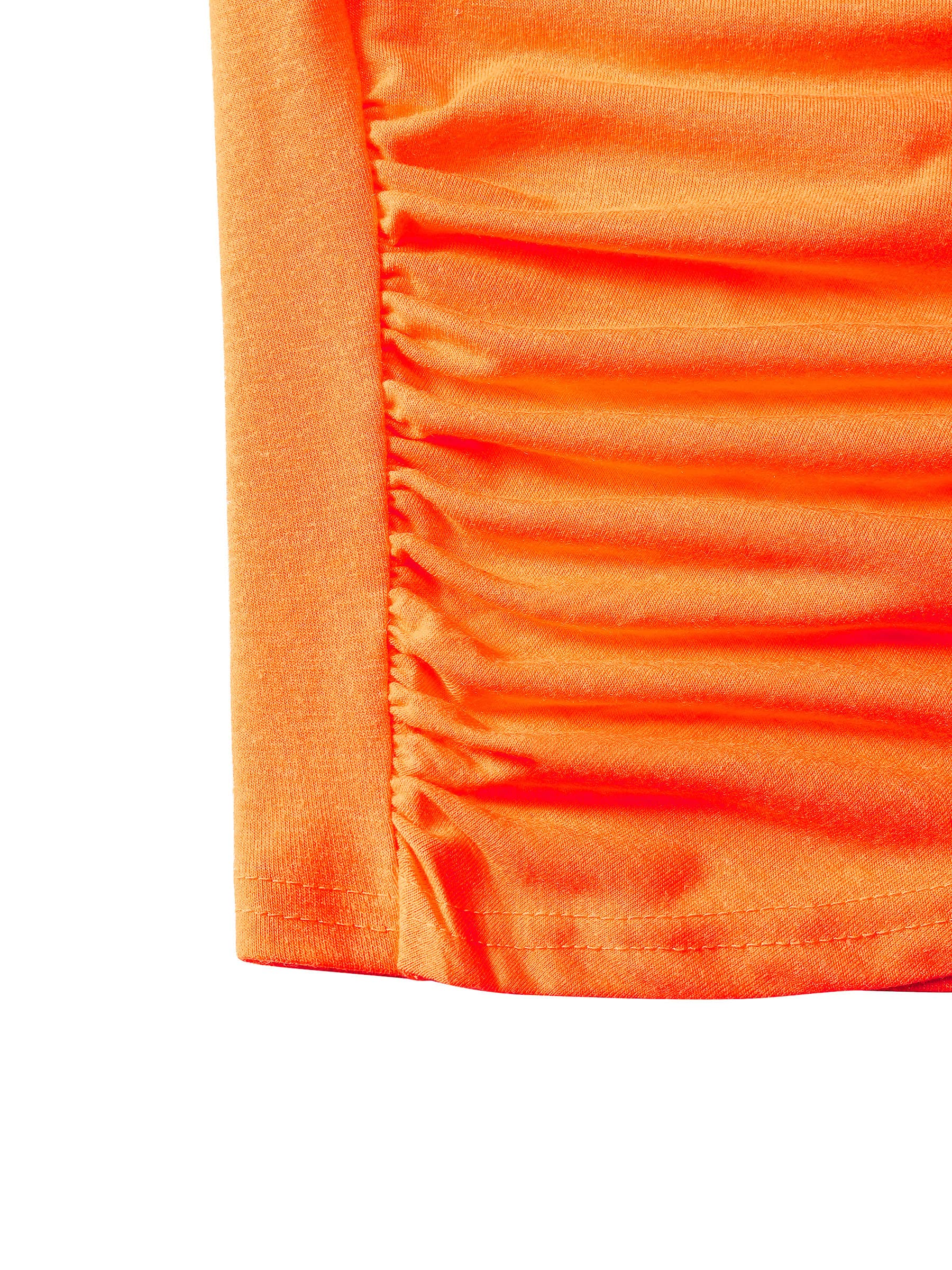 Missufe Cross Wrap Active Crop Tops Women's Athletic Crop Tops Long Sleeve Workout Shirts (Orange, Medium)